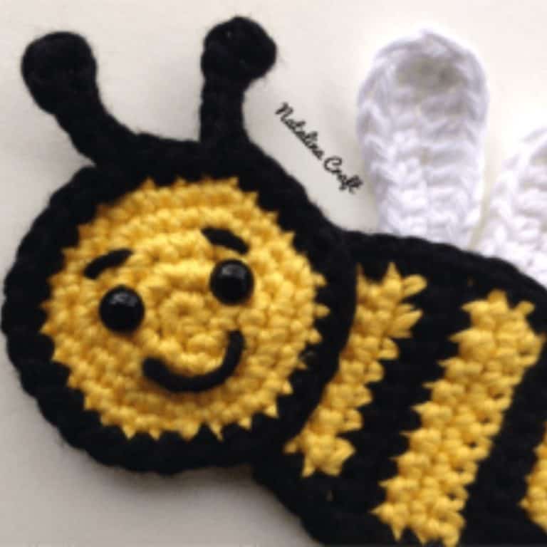 Bee Applique Crochet Pattern - Free - Natalina Craft