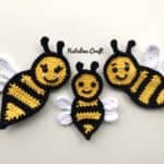 Bee Applique Crochet Pattern - Free - Natalina Craft