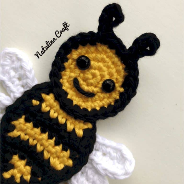 Bee Applique Crochet Pattern - Free - Natalina Craft