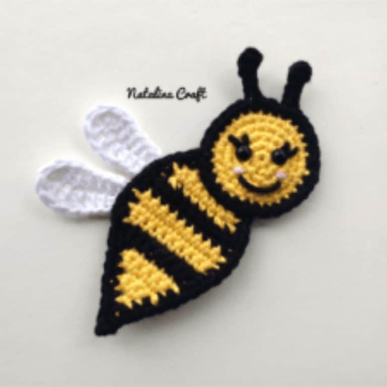 Bee Applique Crochet Pattern - Free - Natalina Craft