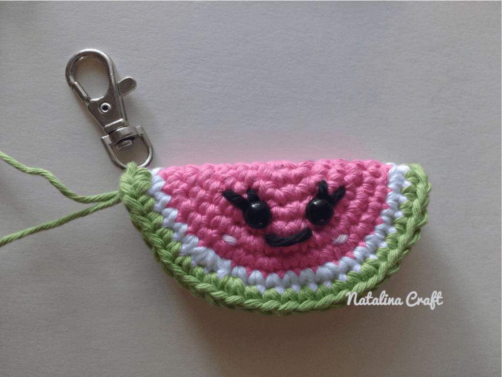 Crochet Keychain Watermelon: Free and quick pattern
