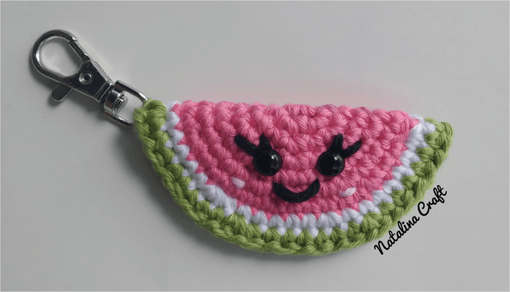 Crochet Keychain Watermelon: Free and quick pattern