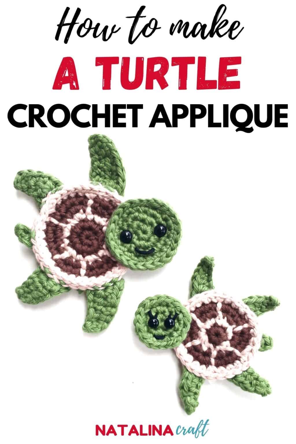 Crochet Turtle Appliques - Free and Easy patterns