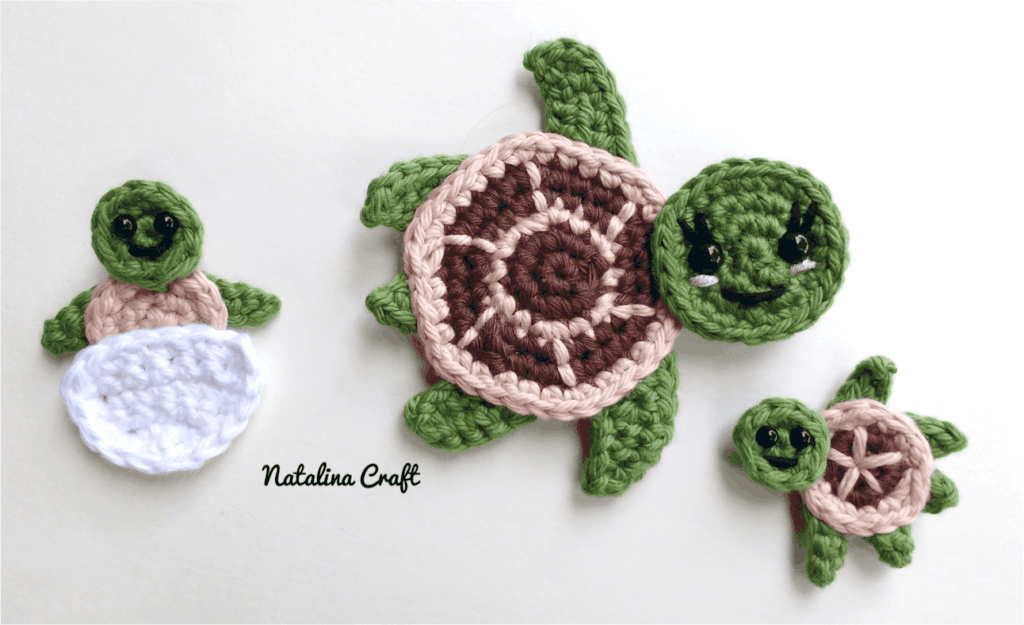 Crochet Turtle Appliques - Free and Easy patterns