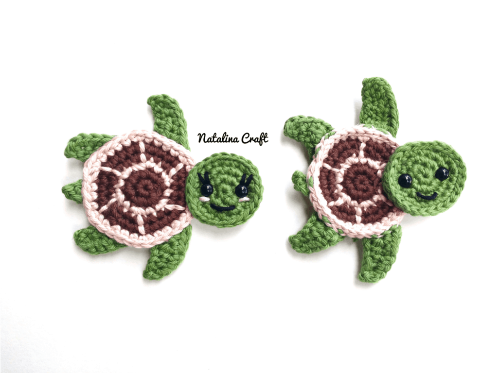 Crochet Turtle Appliques - Free and Easy patterns
