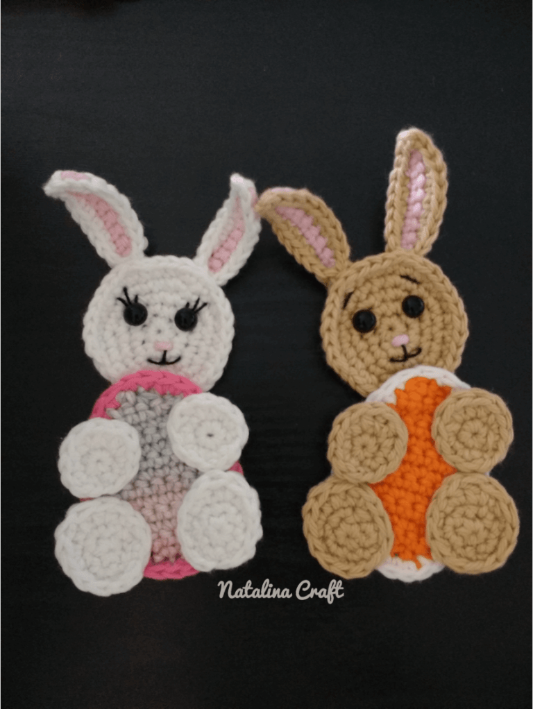 Free crochet pattern: Applique Easter Bunny with egg