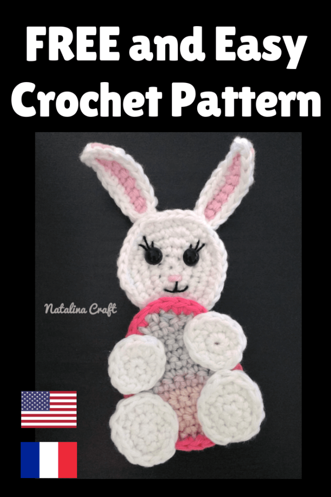 Free crochet pattern: Applique Easter Bunny with egg