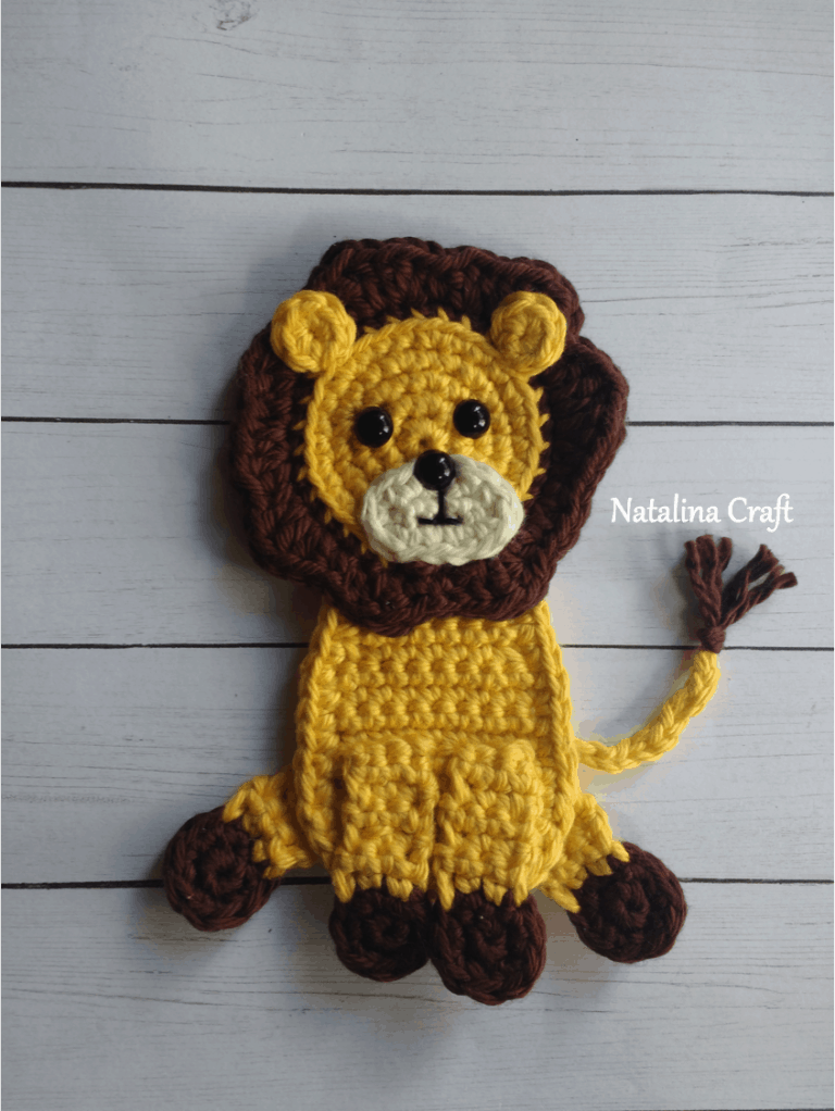 Crochet Pattern Lion Applique - Free - Natalina Craft