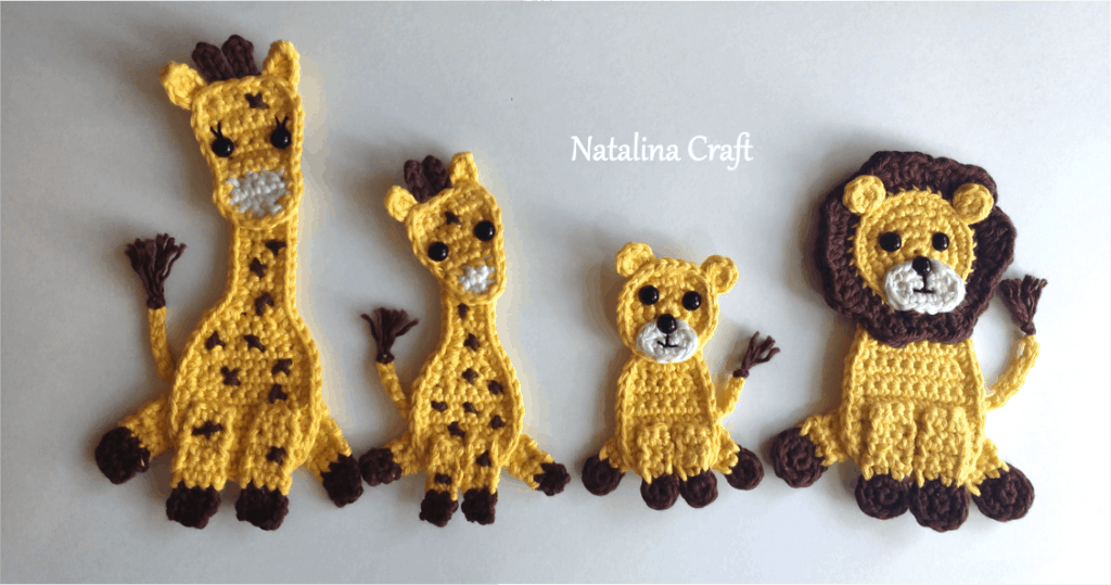 Crochet Pattern Lion Applique - Free - Natalina Craft