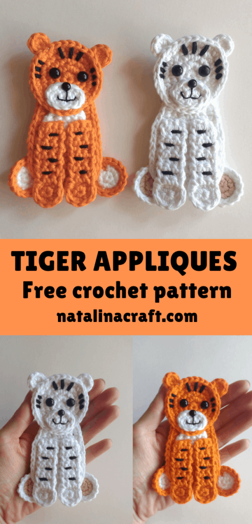 Tiger Applique Crochet Pattern - Natalina Craft