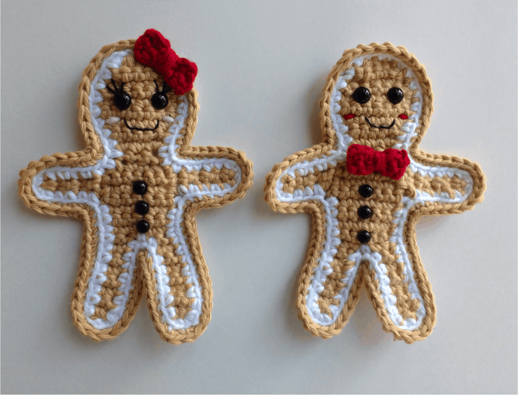 Crochet pattern Gingerbread Man Appliqué - Natalina Craft