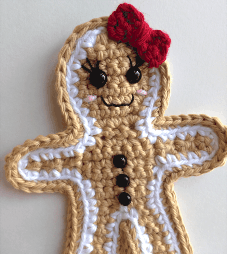 Crochet pattern Gingerbread Man Appliqué - Natalina Craft
