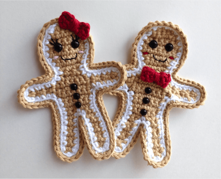 Crochet pattern Gingerbread Man Appliqué - Natalina Craft