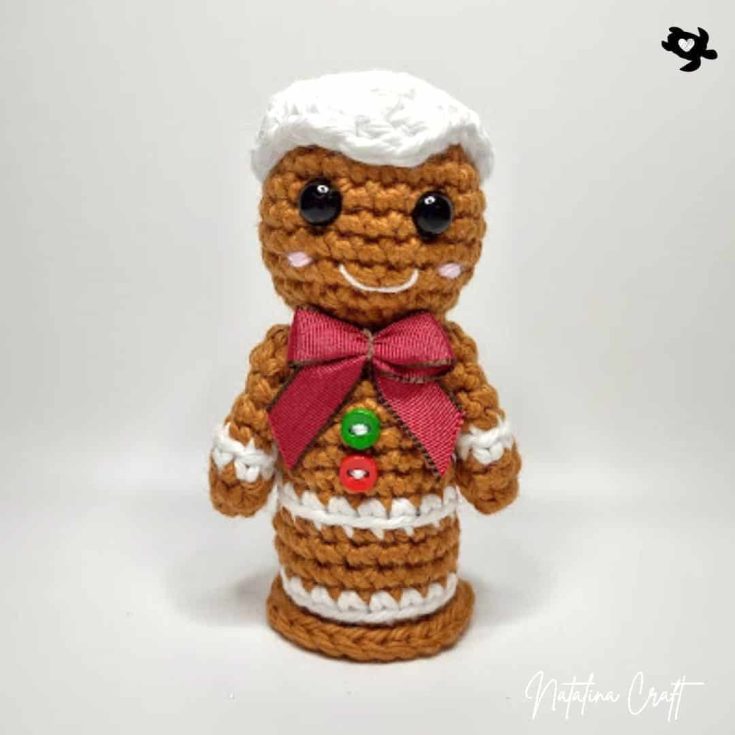 Mini Gingerbread Man Amigurumi - Free Pattern - Natalina Craft