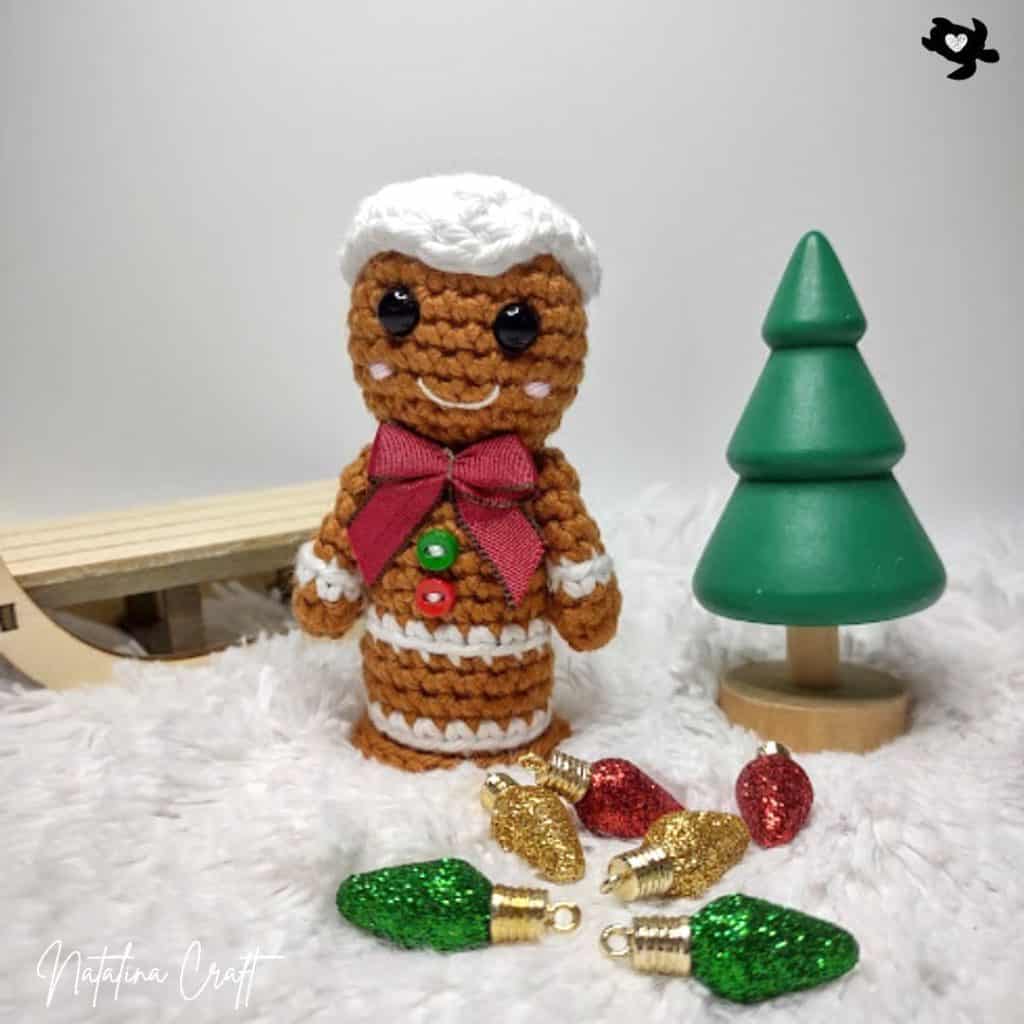 Gingerbread Man Crochet Pattern - Free Pattern - Natalina Craft