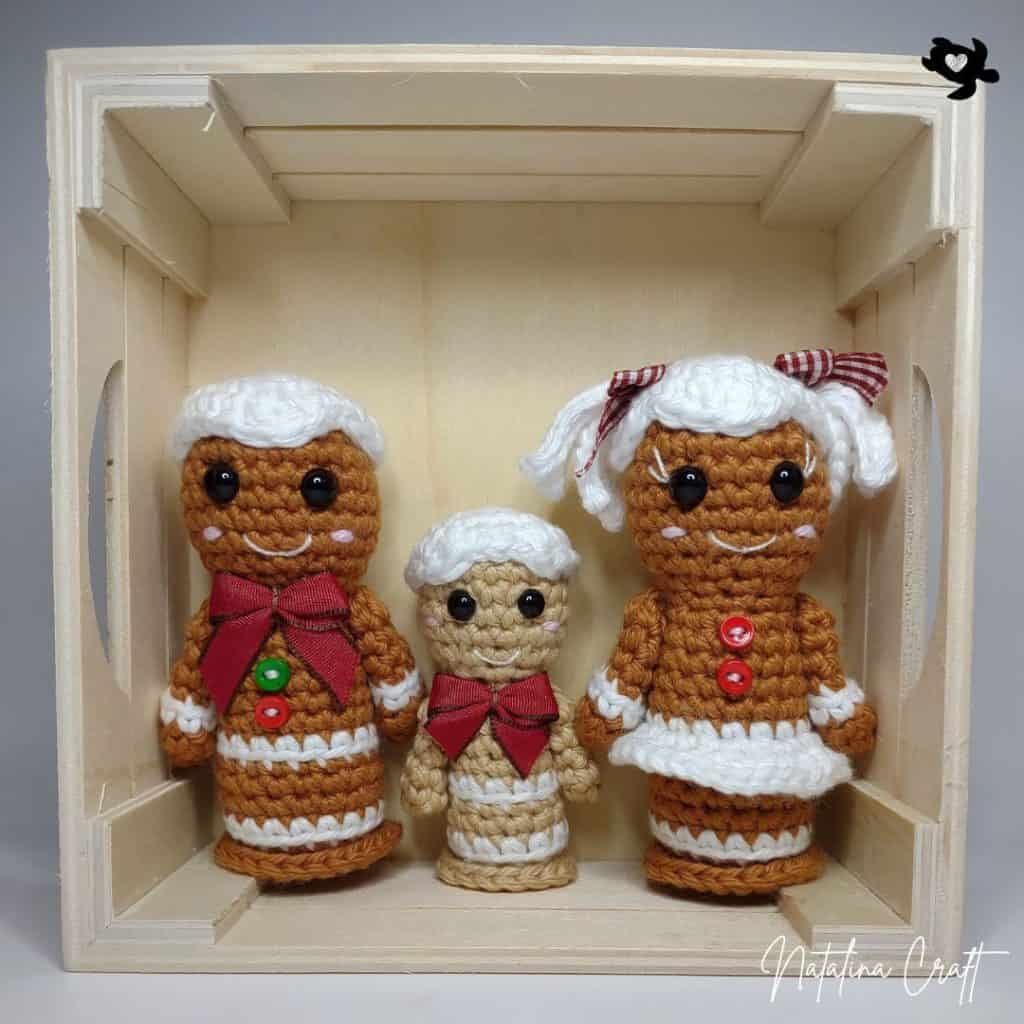 Mini Gingerbread Man Amigurumi - Free Pattern - Natalina Craft