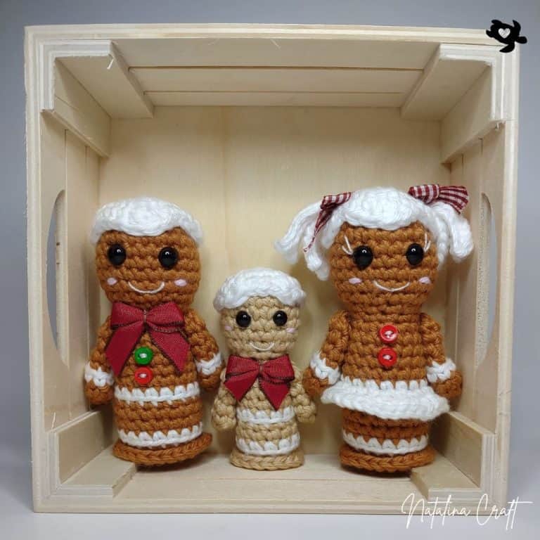 Mini Gingerbread Man Amigurumi - Free Pattern - Natalina Craft