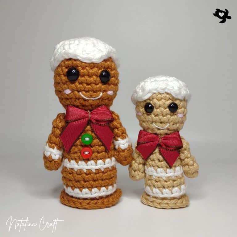 Mini Gingerbread Man Amigurumi - Free Pattern - Natalina Craft