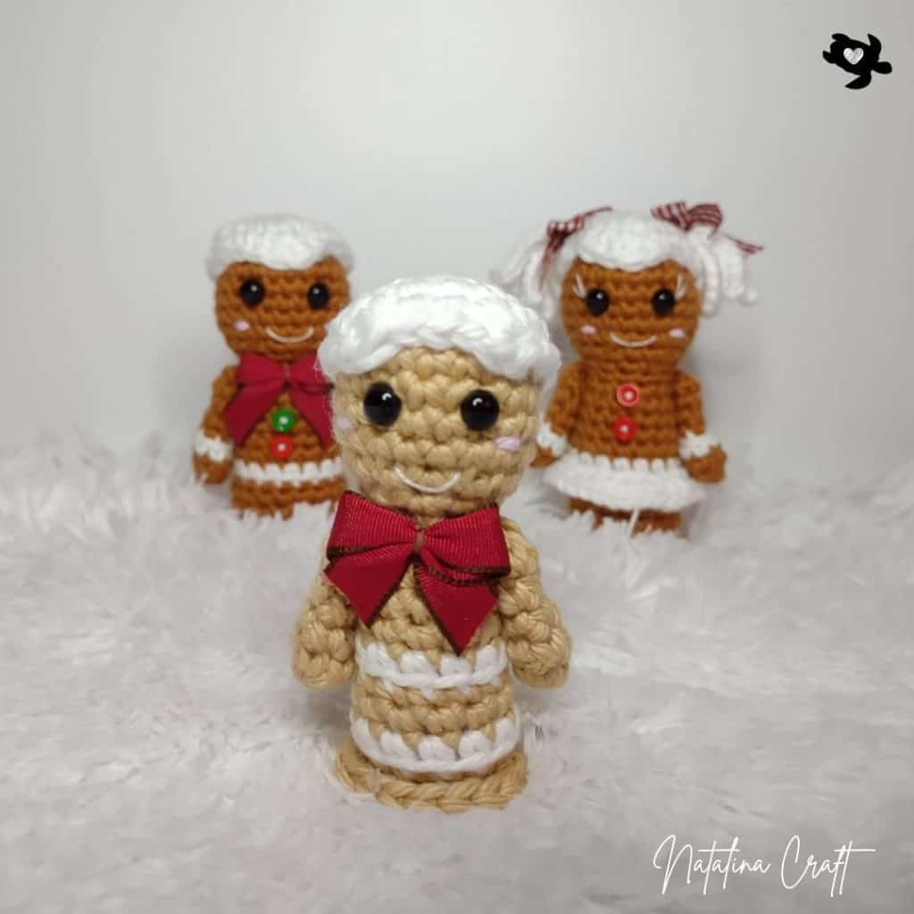 Mini Gingerbread Man Amigurumi - Free Pattern - Natalina Craft