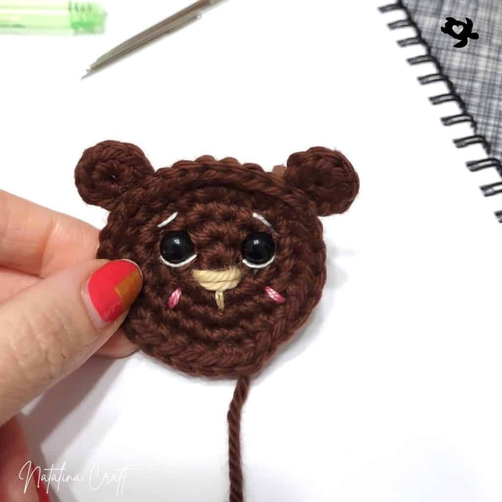 Brown Bear Crochet Appliqué - Free Pattern - Natalina Craft