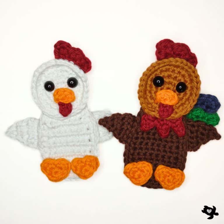 Crochet pattern: Rooster appliqué - Free Pattern - Natalina Craft