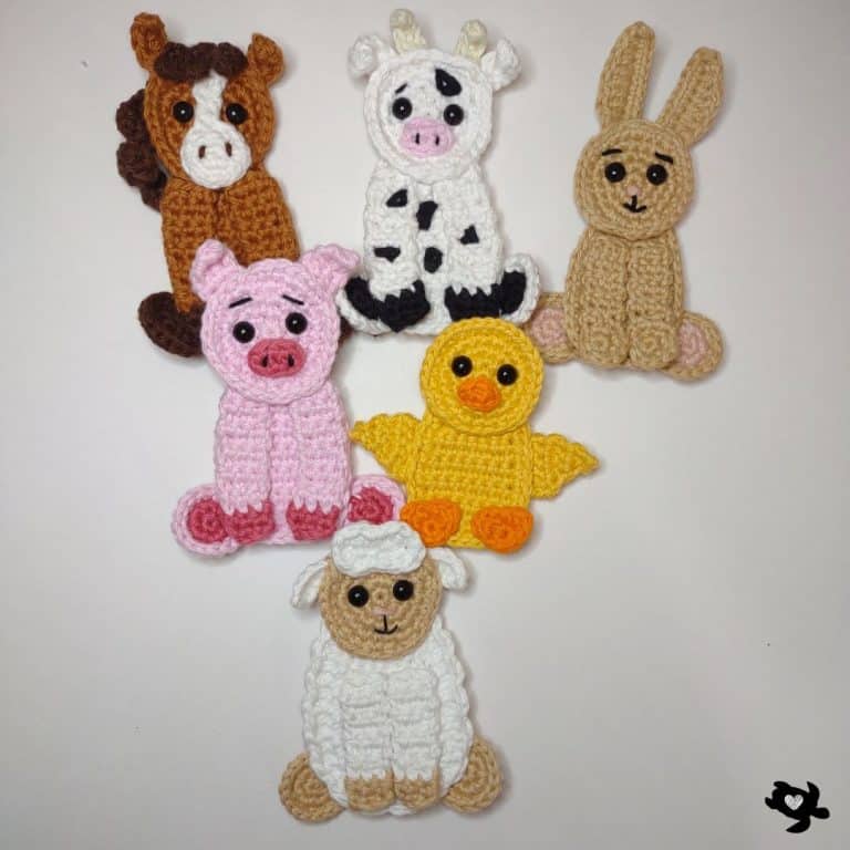 Crochet Sheep Appliqué - Free Pattern - Natalina Craft