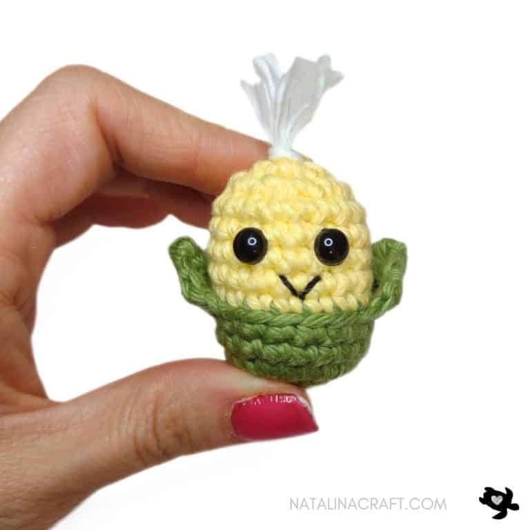 No-sew Crochet Corn - Free pattern - Natalina Craft