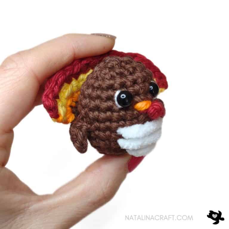 No-sew Crochet Turkey - Free pattern - Natalina Craft