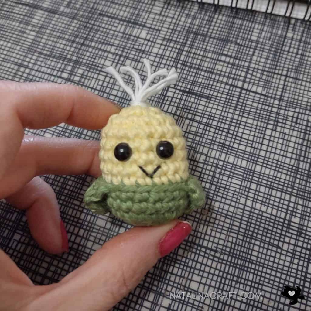 No-sew Crochet Corn - Free pattern - Natalina Craft